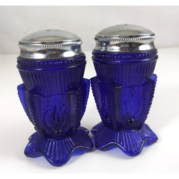 Fenton | Kitchen | Vintage Rare Fenton Glass Cactus Cobalt Blue Salt ...